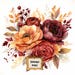 Rust and Orange Flowers Watercolor Autumn Clipart, Autumn Bouquets ...