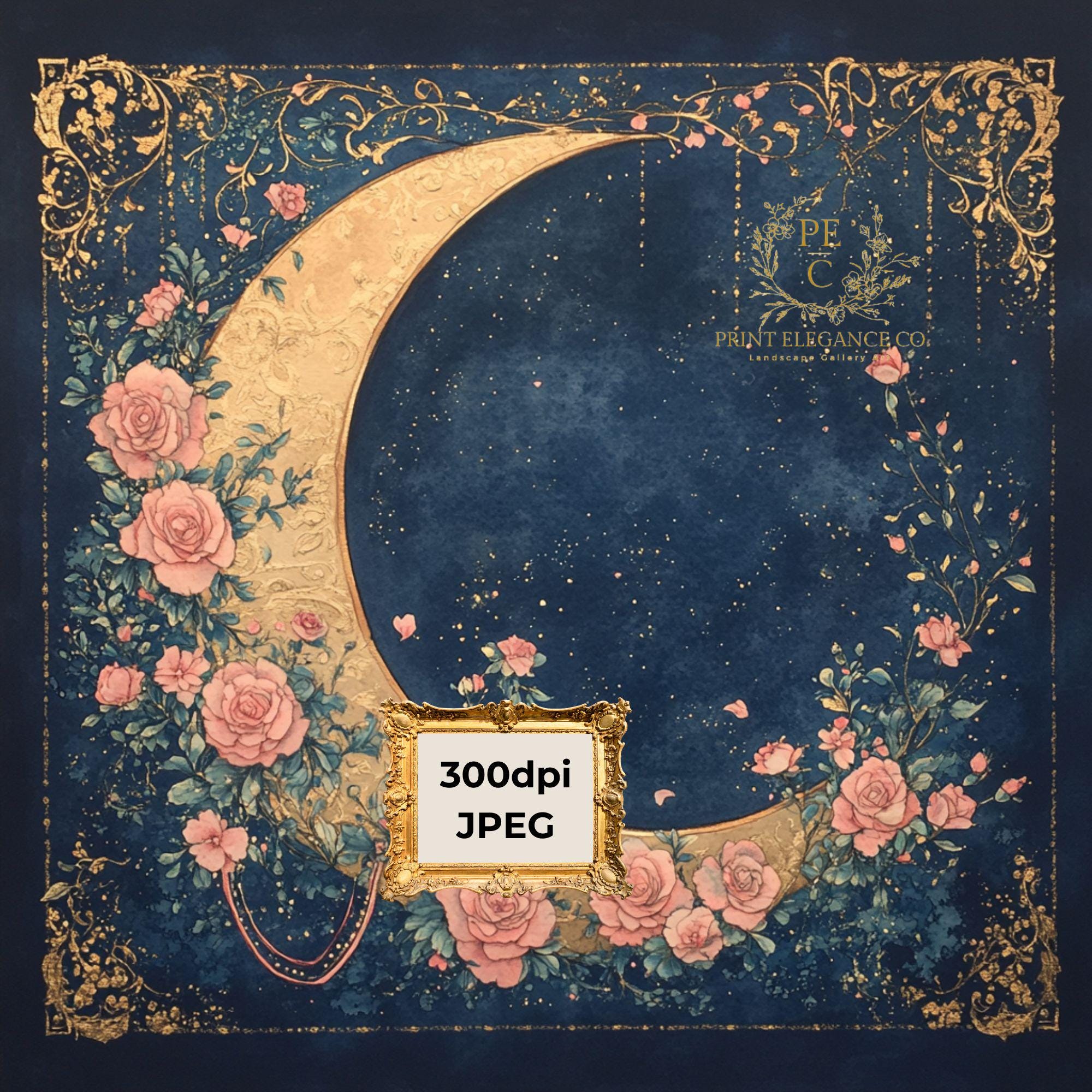 Moon Junk Journal Printable JPG Pages, Astronomy Lunar, Celestial ...