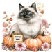 Fall Cat Clipart, Cute Autumn Cats Clipart, Cat Clip Art, Fall Cat ...