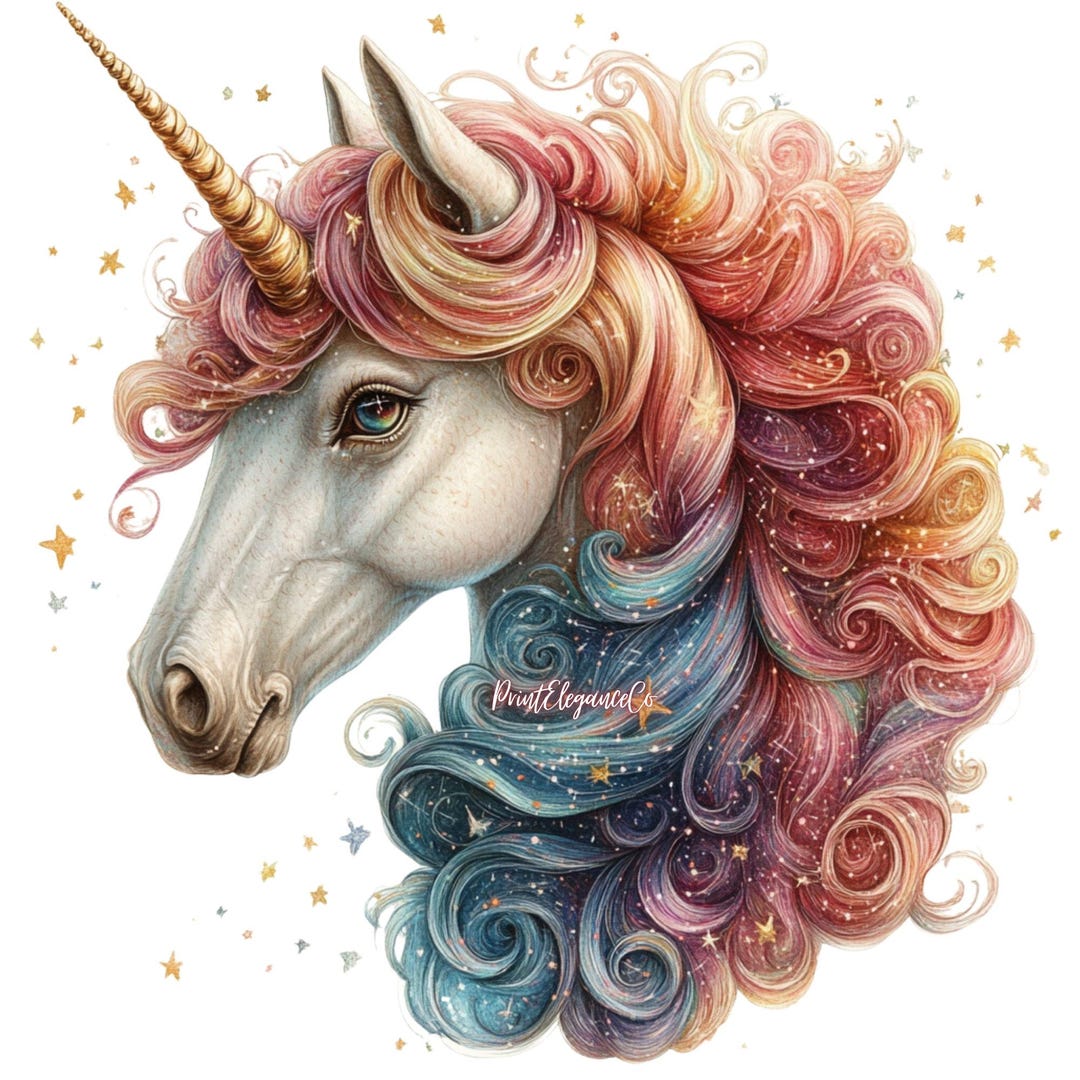 Unicorn Watercolor Clipart Pack, Unicorn Clipart for Commercial Use ...