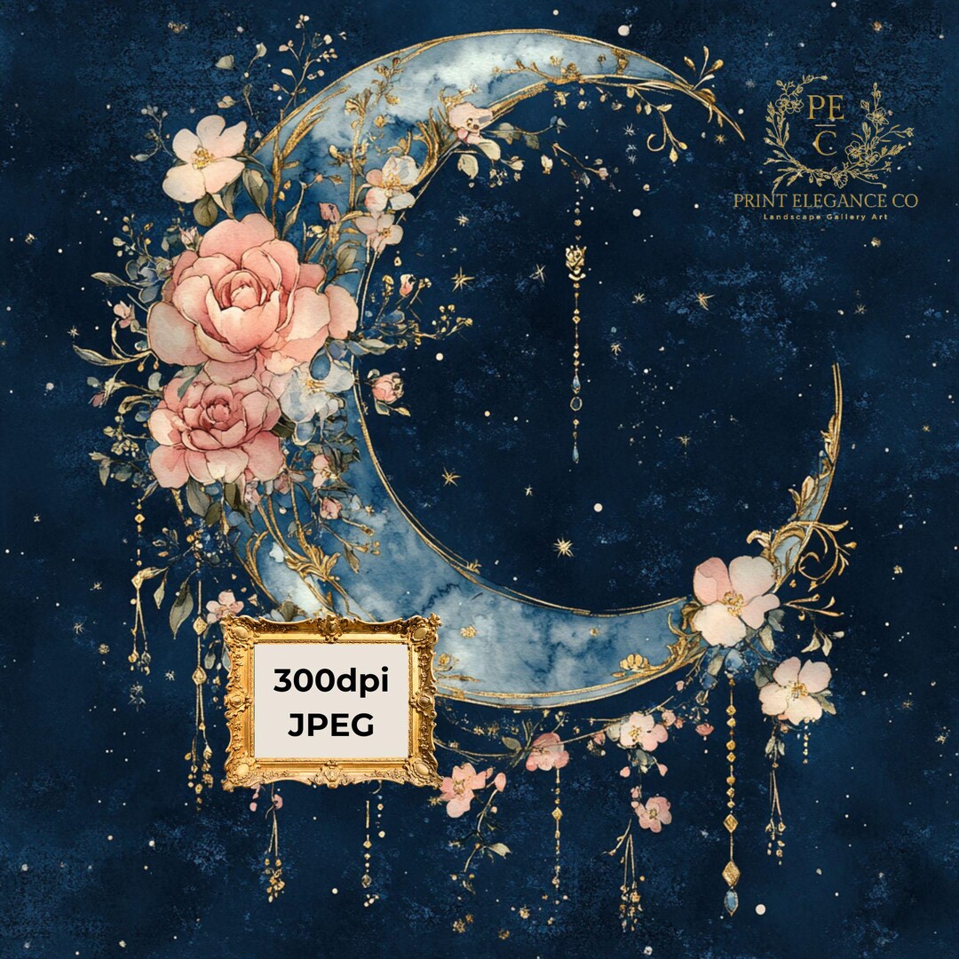 Moon Junk Journal Printable JPG Pages, Astronomy Lunar, Celestial ...