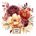 Rust and Orange Flowers Watercolor Autumn Clipart, Autumn Bouquets ...