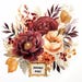 Rust and Orange Flowers Watercolor Autumn Clipart, Autumn Bouquets ...