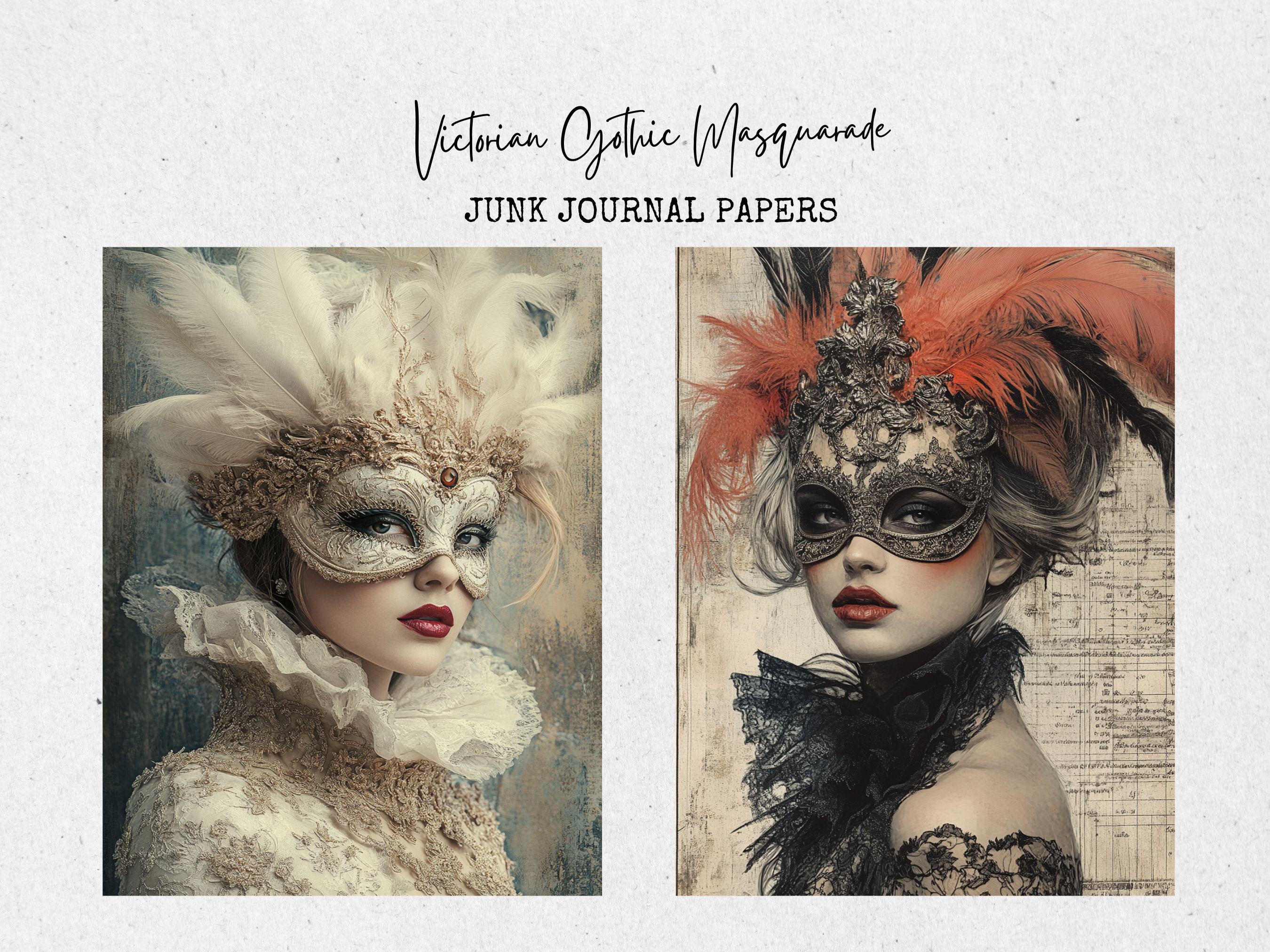 Gothic Masquerade Junk Journal Kit, Victorian, Halloween, Mask, Ball ...