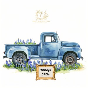 Watercolor Bluebonnet Clipart Bundle, Texas Bluebonnet Clipart, Floral ...