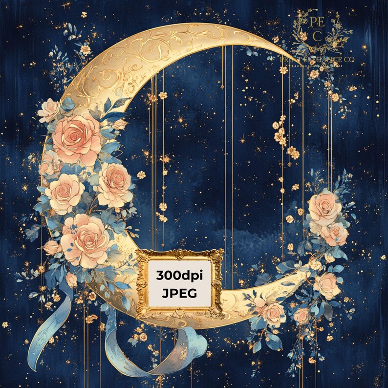 Moon Junk Journal Printable JPG Pages, Astronomy Lunar, Celestial ...