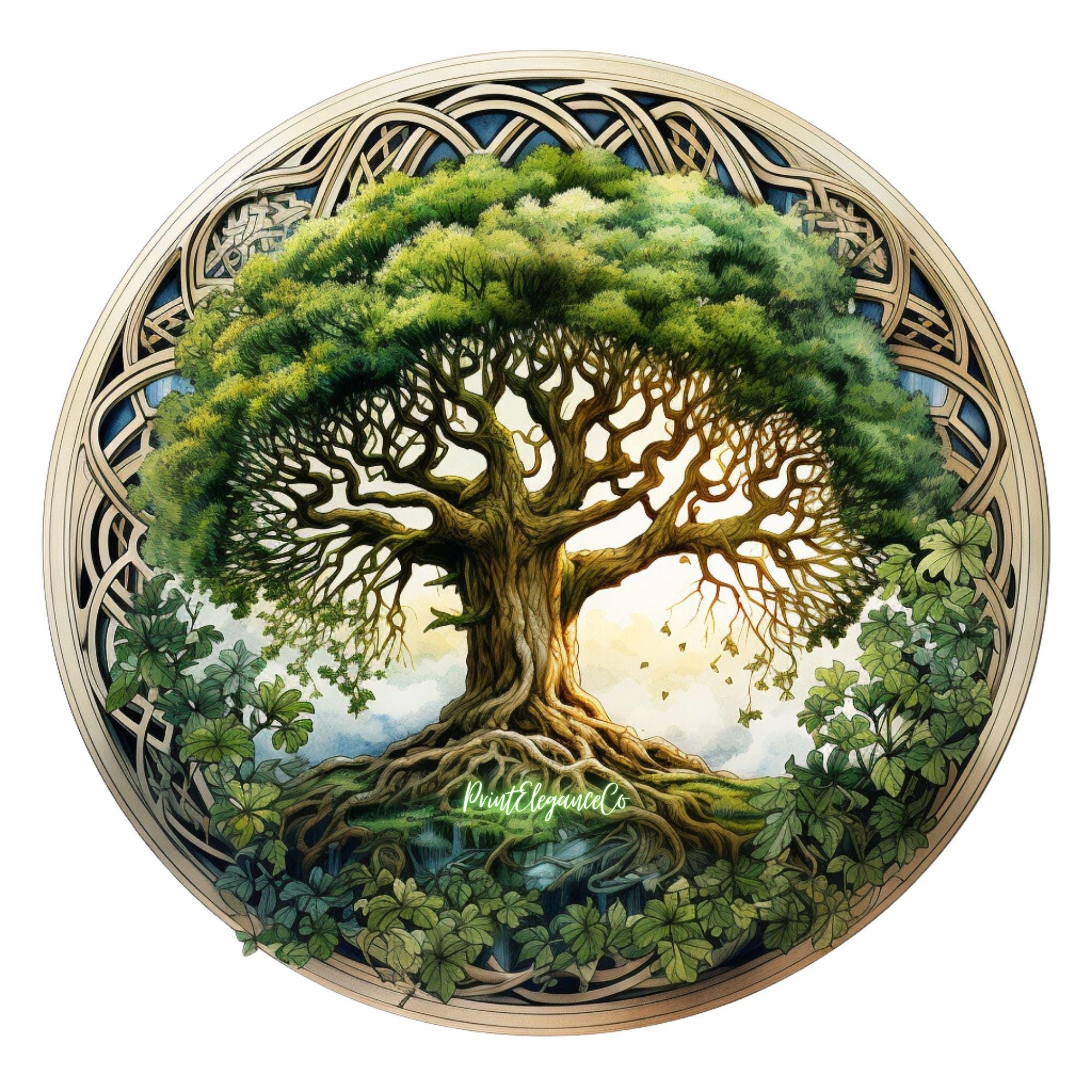 Celtic Ancient Tree Clipart - 10 High Quality Jpgs - Digital Planner ...