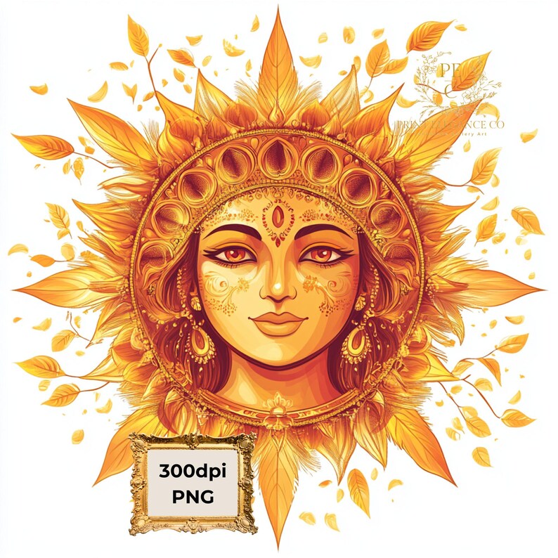 Hindu Sun Henna Watercolor Clipart PNG Bundle. Sunshine Clipart Instant ...