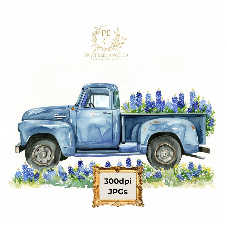 Watercolor Bluebonnet Clipart Bundle, Texas Bluebonnet Clipart, Floral ...