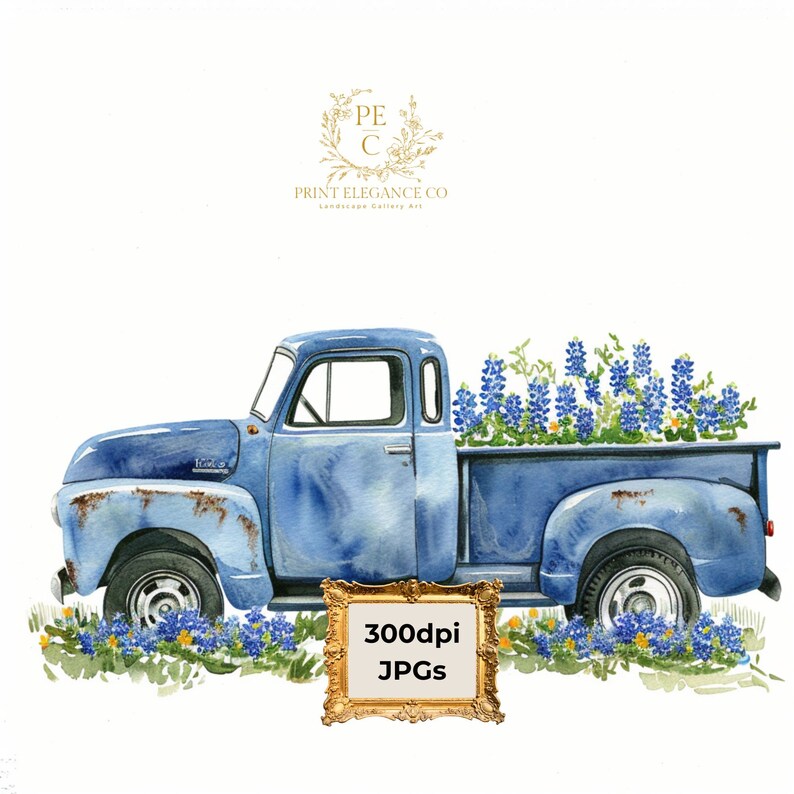 Watercolor Bluebonnet Clipart Bundle, Texas Bluebonnet Clipart, Floral ...