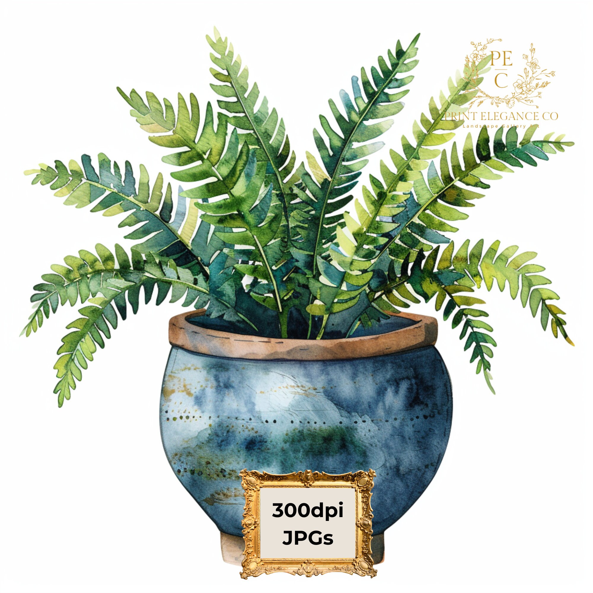 Flowers in Clay Pots Clipart Bundle, 13 High-quality JPG, Craft Art ...