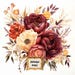 Rust and Orange Flowers Watercolor Autumn Clipart, Autumn Bouquets ...