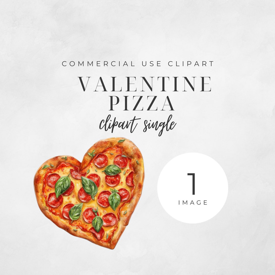 Heart Pizza Clipart, Pizza Clipart, Cute Valentines Clipart, Valentine ...