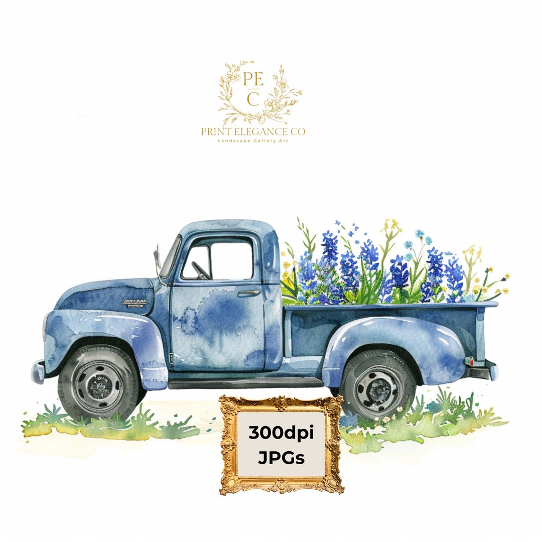 Watercolor Bluebonnet Clipart Bundle, Texas Bluebonnet Clipart, Floral ...