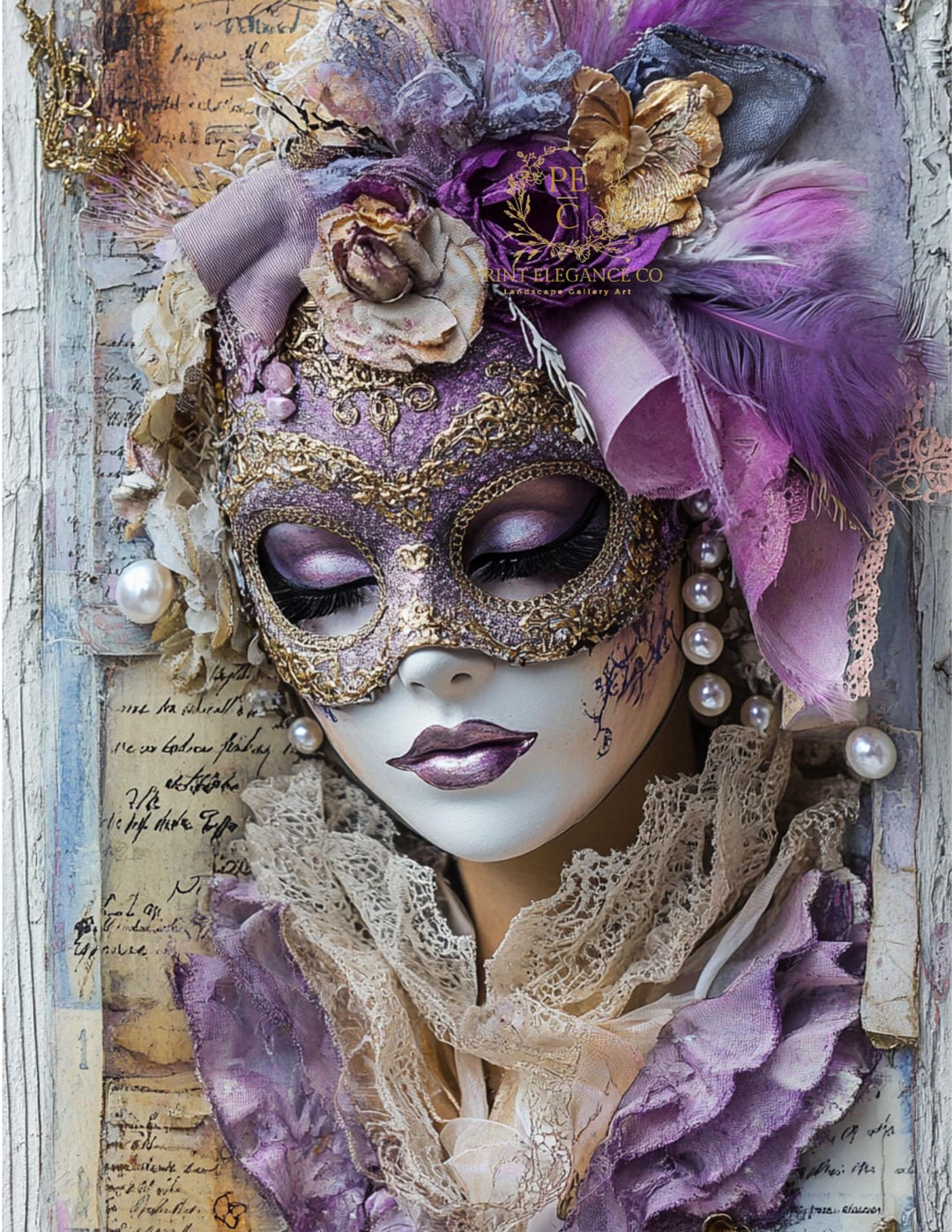 Mardi Gras Printable Paper, Venice Masks Journal Page, Mardi Gras Junk ...