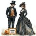 Halloween Regency Era Clipart, Vintage Romance, 10 JPG Watercolor Set ...