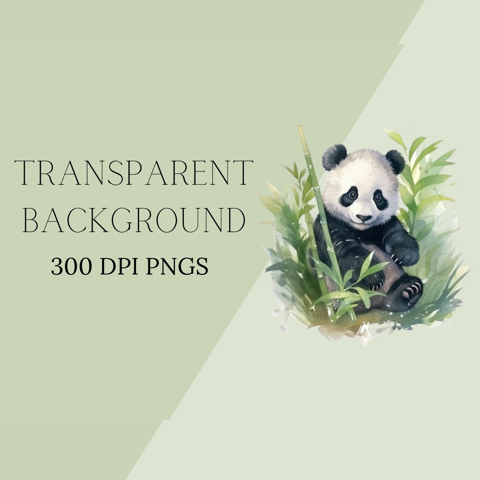 Watercolor Cute Baby Panda Clipart , Digital Download, Instant Download ...