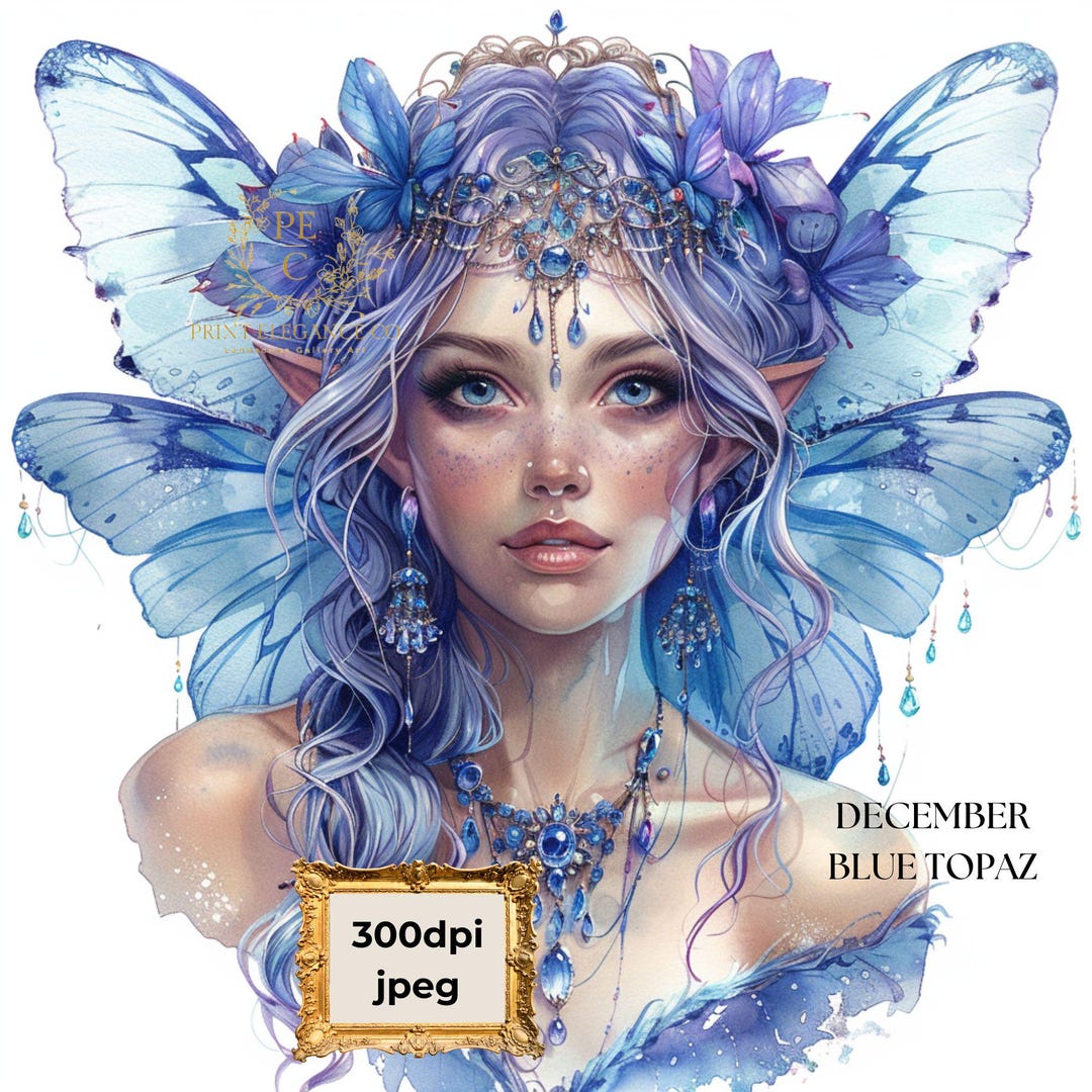 Gemstone Fairies Clipart Bundle | 10 JPEG | Fairy Art Print Crystal ...