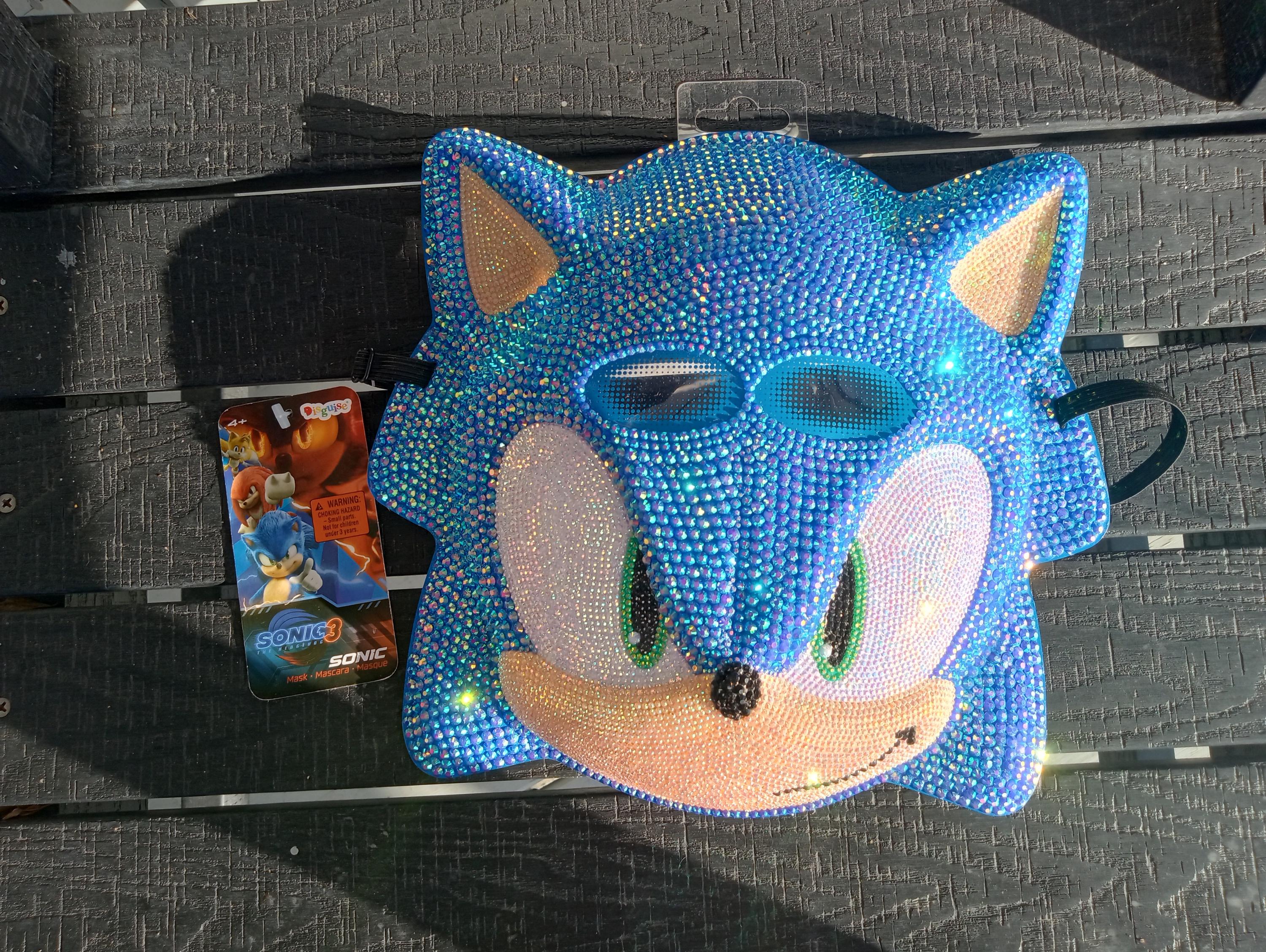 Rhinestoned Sonic the Hedgehog Mask - Etsy
