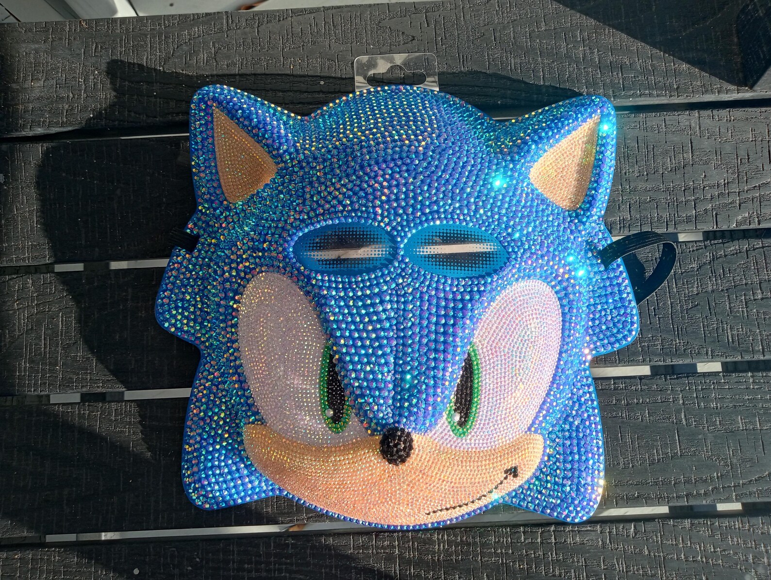 Rhinestoned Sonic the Hedgehog Mask - Etsy