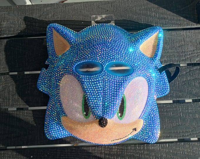 Rhinestoned Sonic the Hedgehog Mask - Etsy