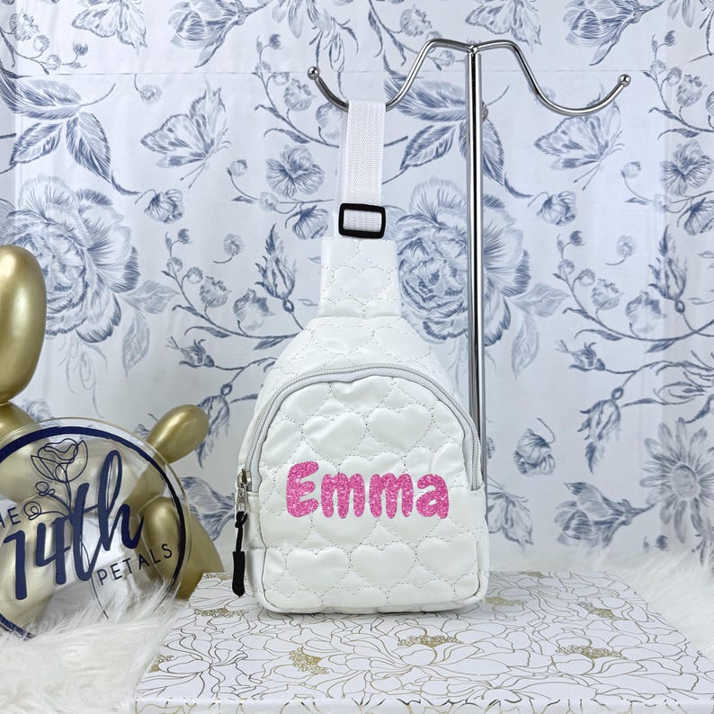 Personalized Kids Sling Bag | Quilted Hearts Mini Crossbody Bag ...