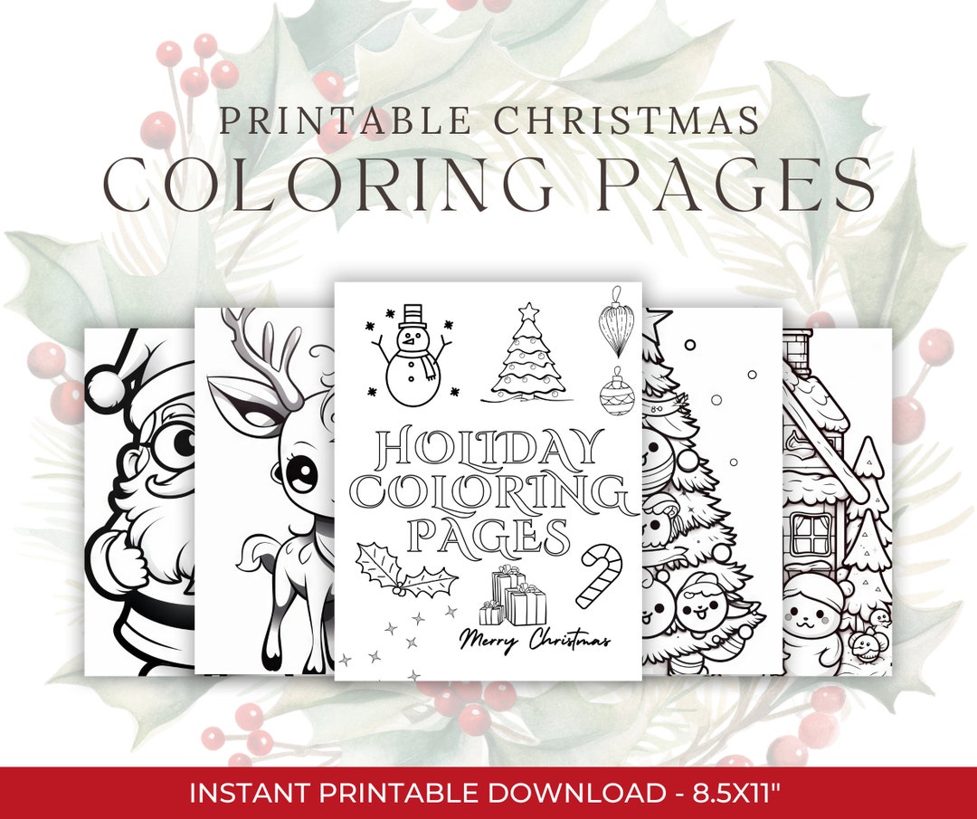 Printable Christmas Coloring Pages | Festive Holiday Art | DIY Xmas ...