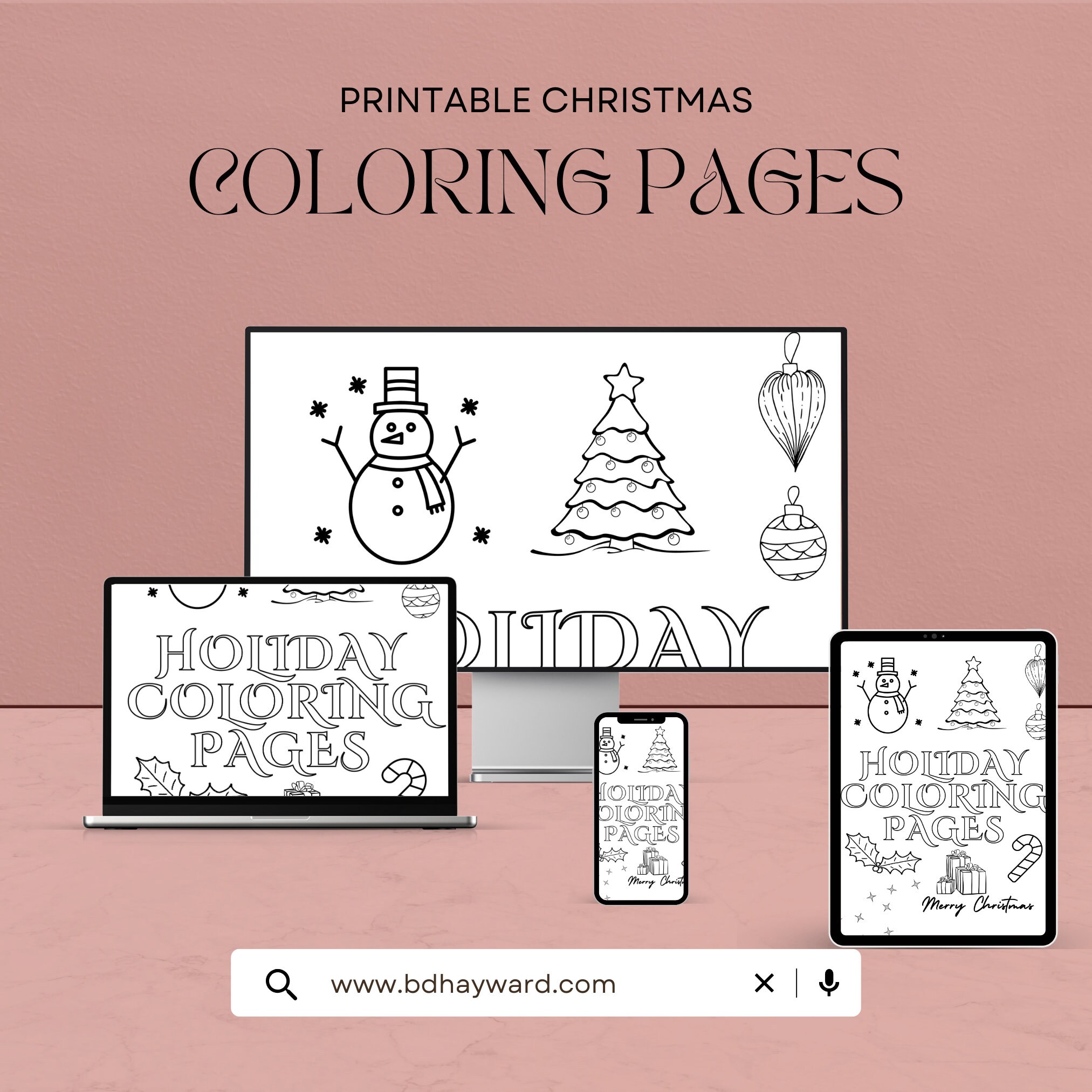 Printable Christmas Coloring Pages | Festive Holiday Art | DIY Xmas ...