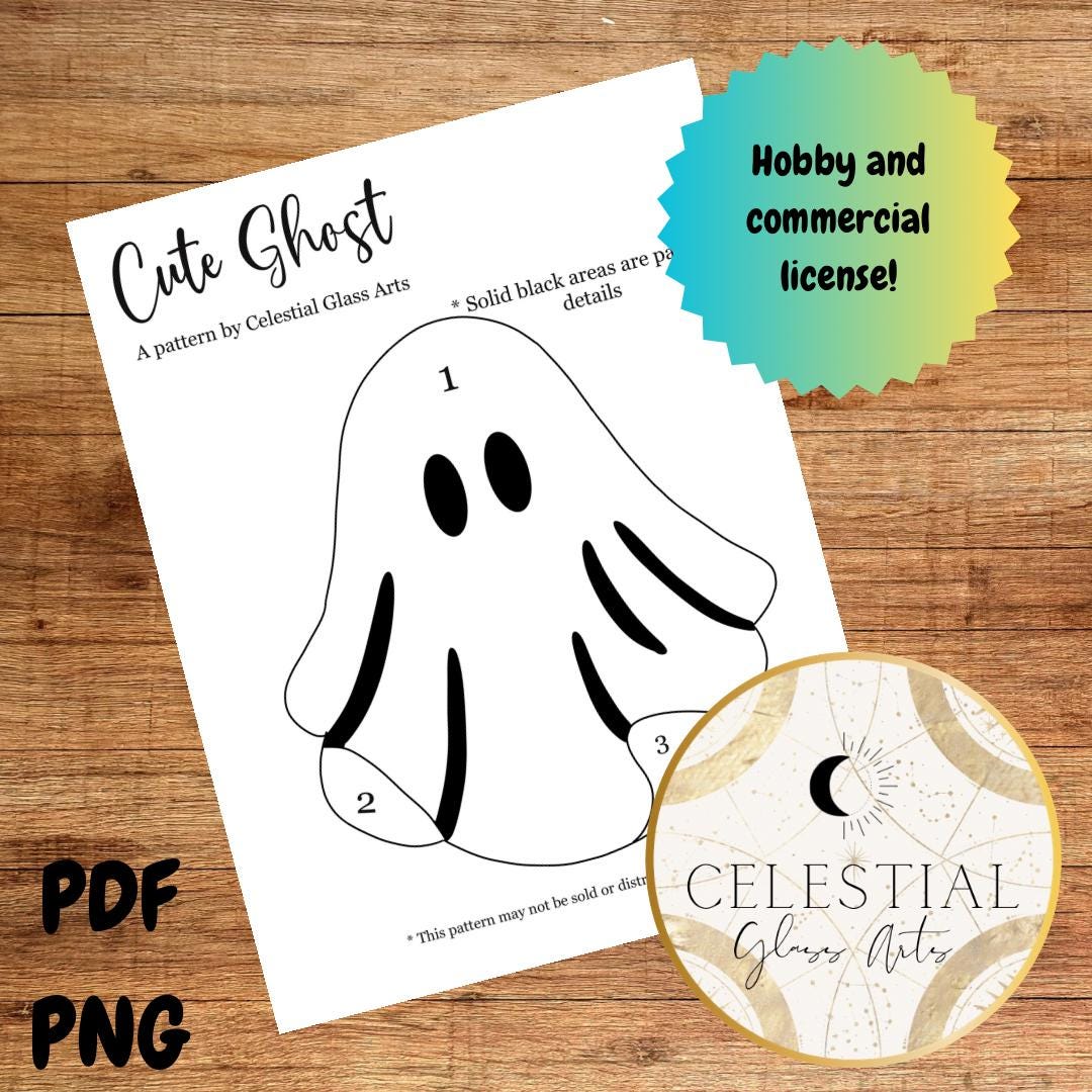 Cute Ghost Stained Glass Pattern | Digital Download | Ghost Pattern ...
