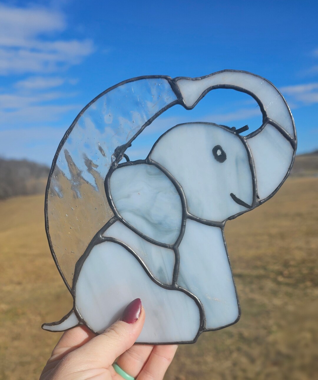 Stained Glass Elephant Suncatcher | Vintage Stained Glass | Nursery ...