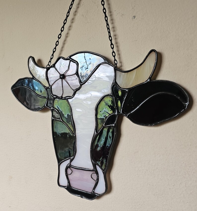 Happy Heifer Stained Glass Pattern | Digital Download | Cow Pattern ...