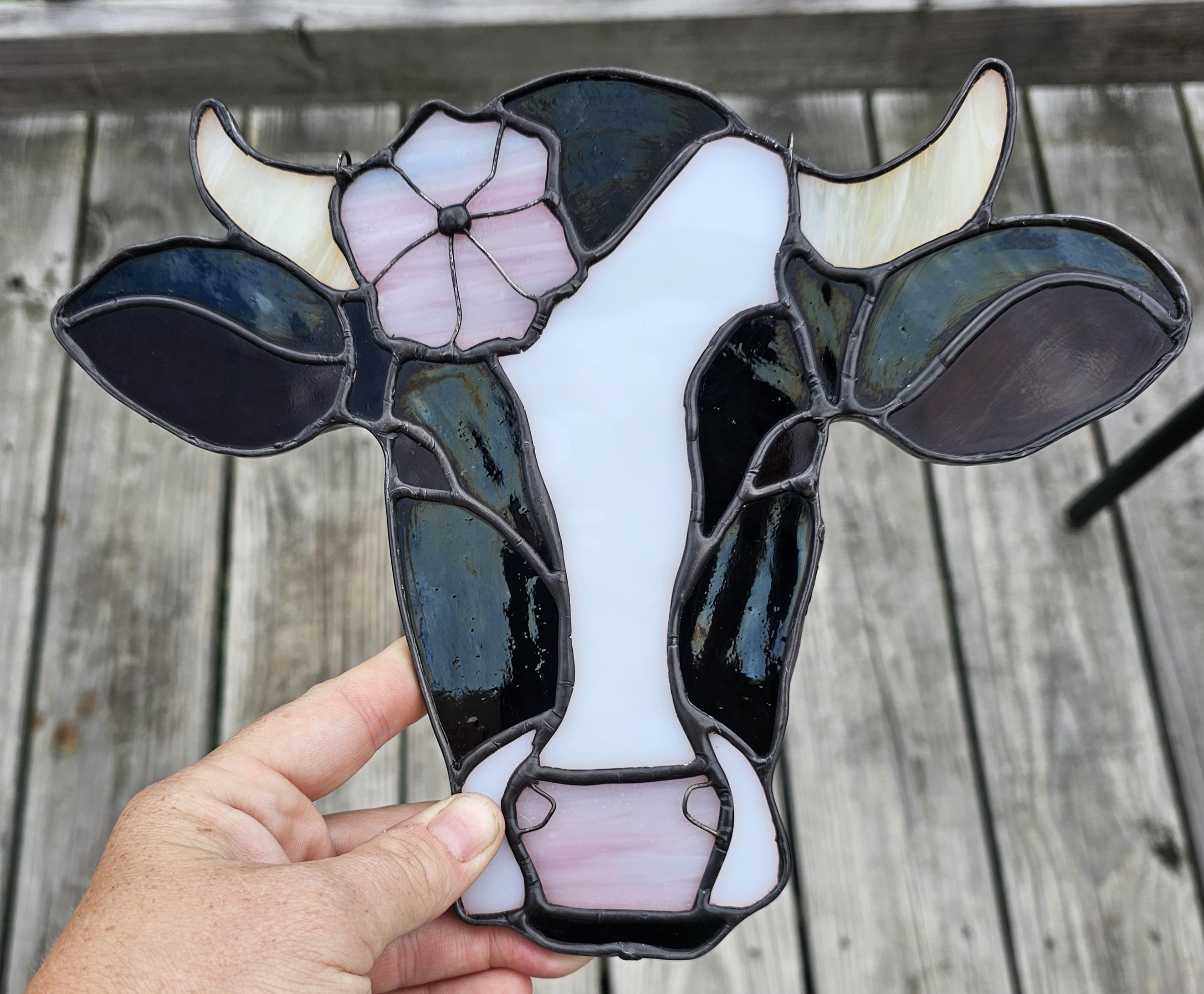 Happy Heifer Stained Glass Pattern | Digital Download | Cow Pattern ...
