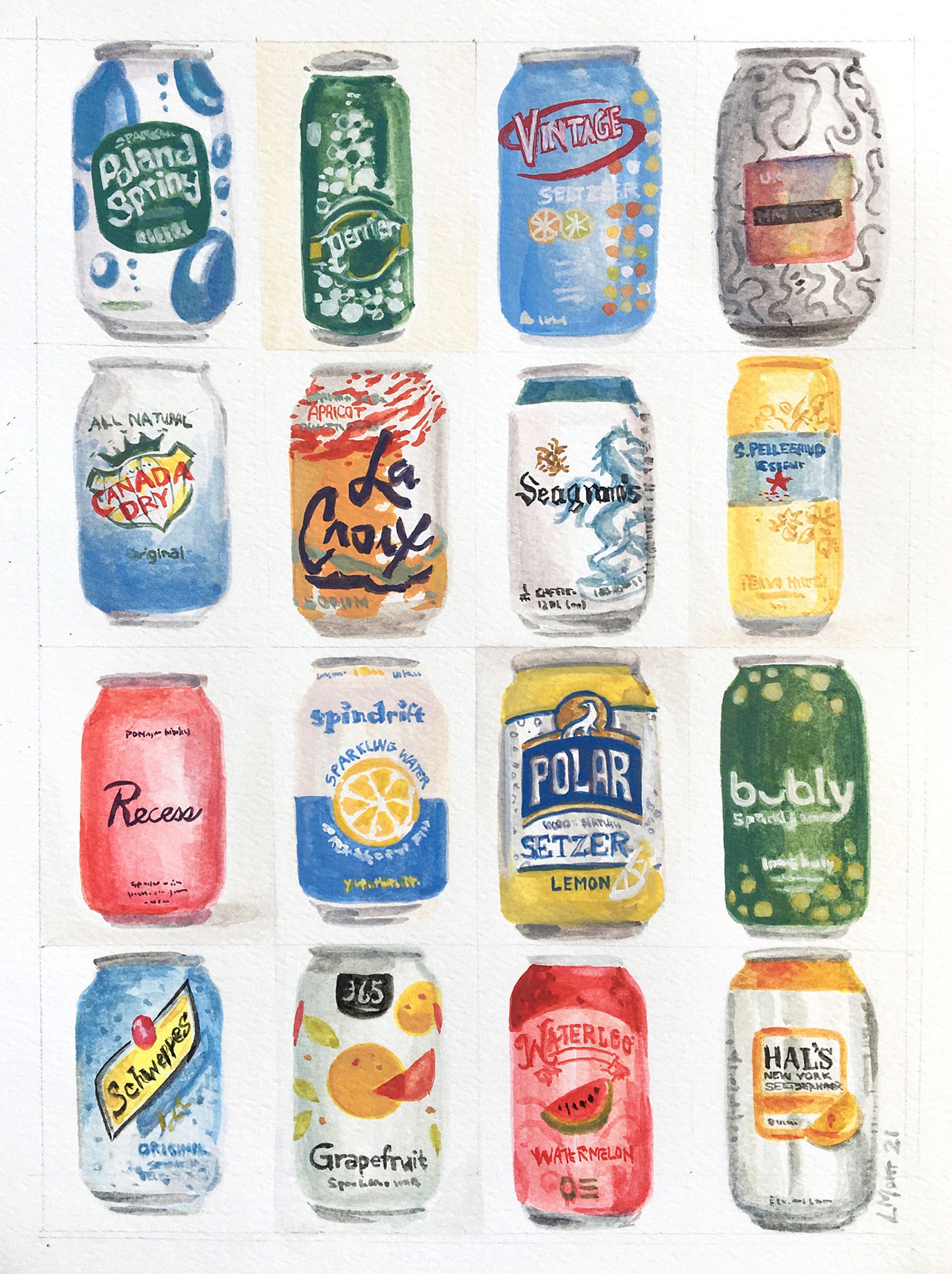 Seltzer Water Cans Logo Art Painting Poster Wood Frame - Etsy