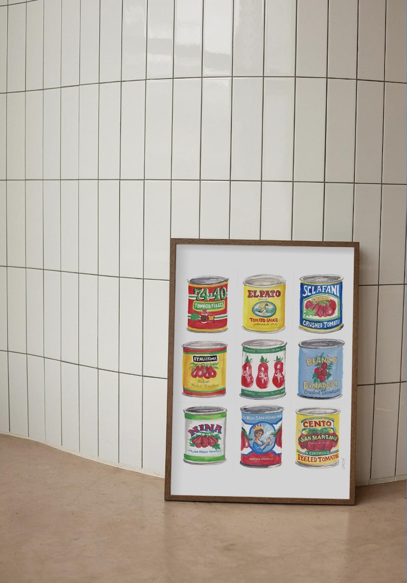 Tomato Cans - Logo Painting Poster Kitchen Wall Art Print - Etsy