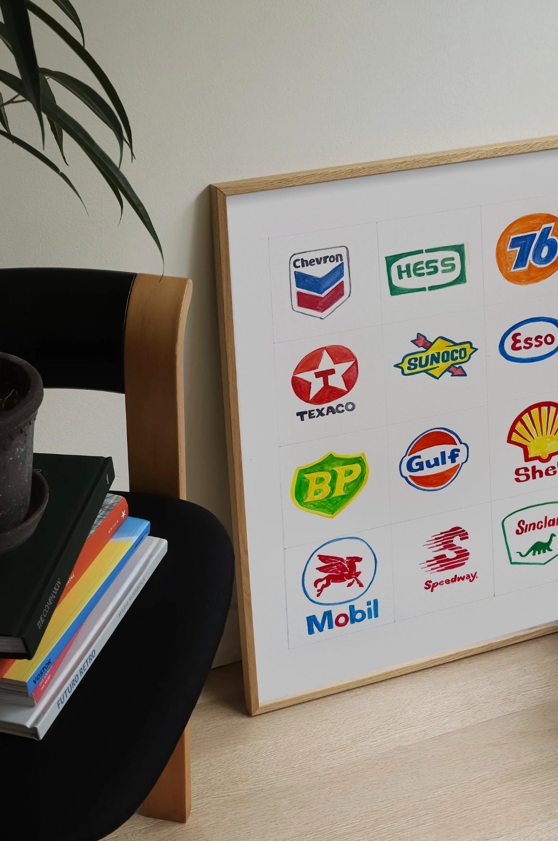 Gas Station Road Trip Americana Graphic Design Logos Sketch Poster Art ...