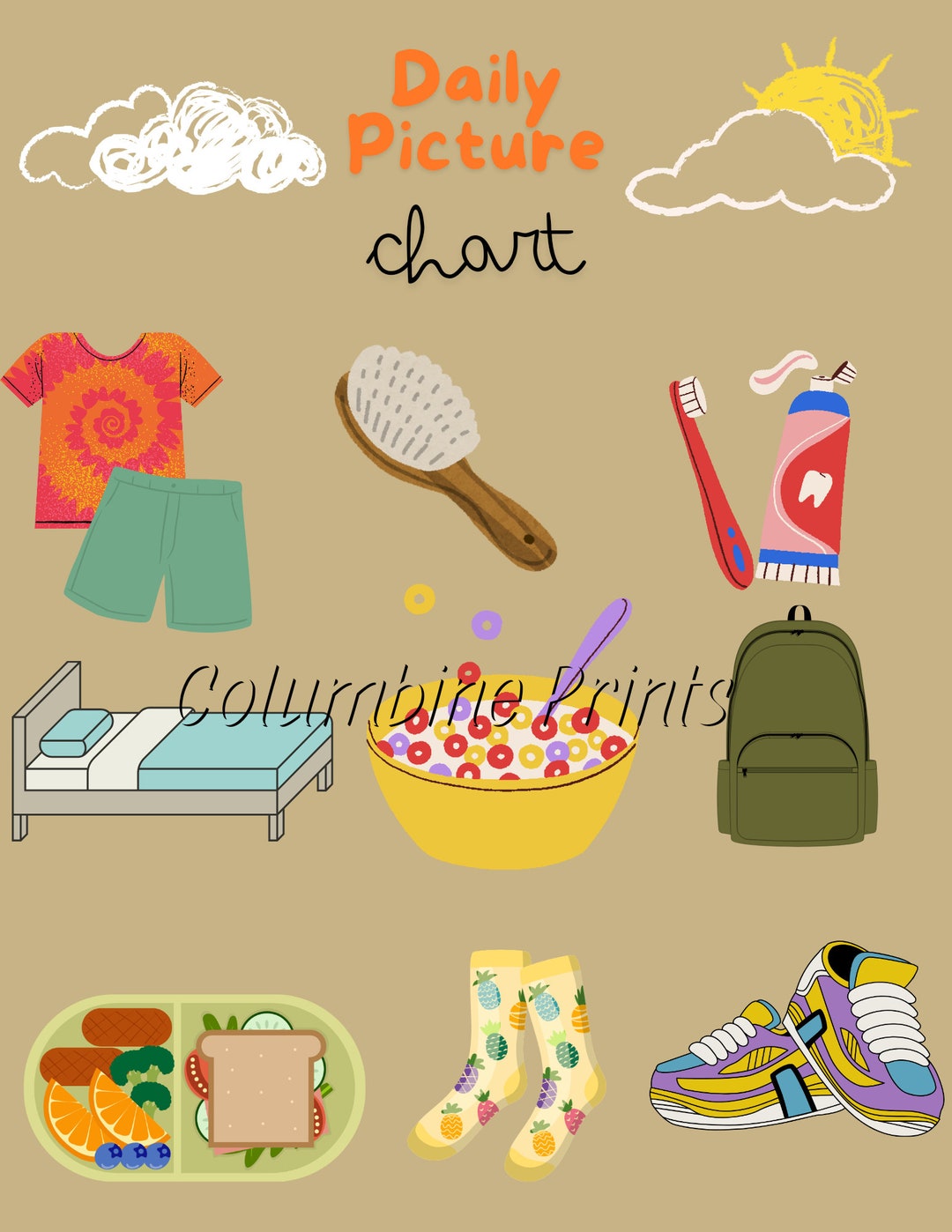 Kids Fun Daily Picture Chart - Etsy