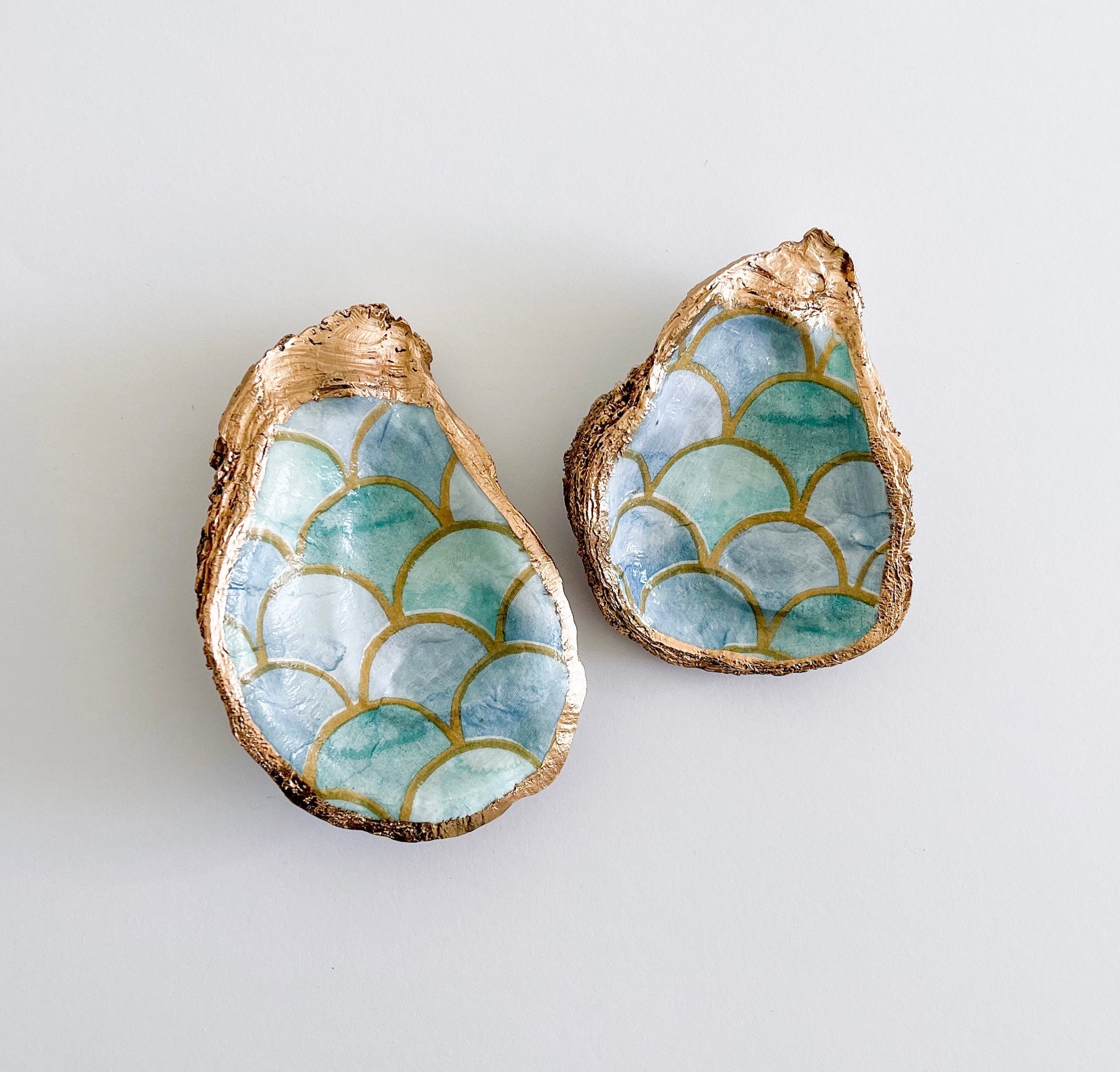 Mermaid Tails Oyster Shell Ring Dish, Trinket Dish, Jewelry Tray, Beach ...