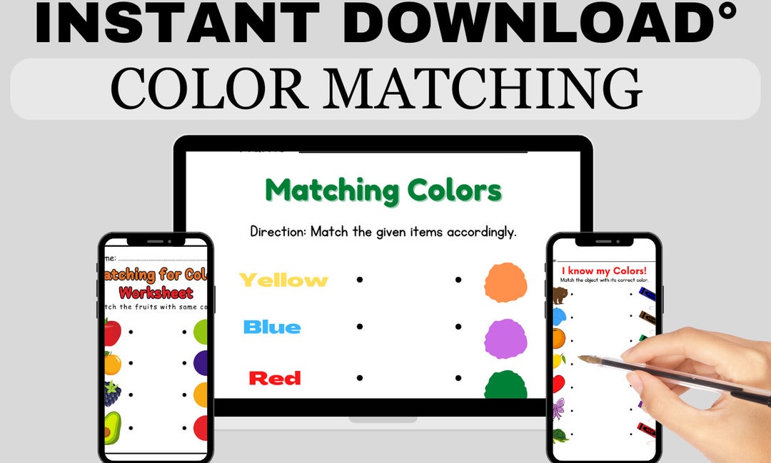 Color Matching PRESCHOOL WORKSHEET – Educational Child Development ...