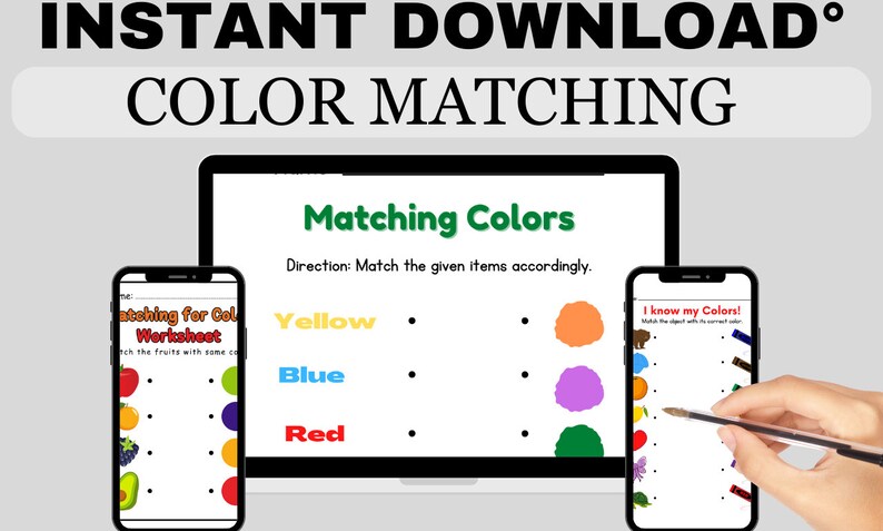 Color Matching PRESCHOOL WORKSHEET Educational Child Development ...