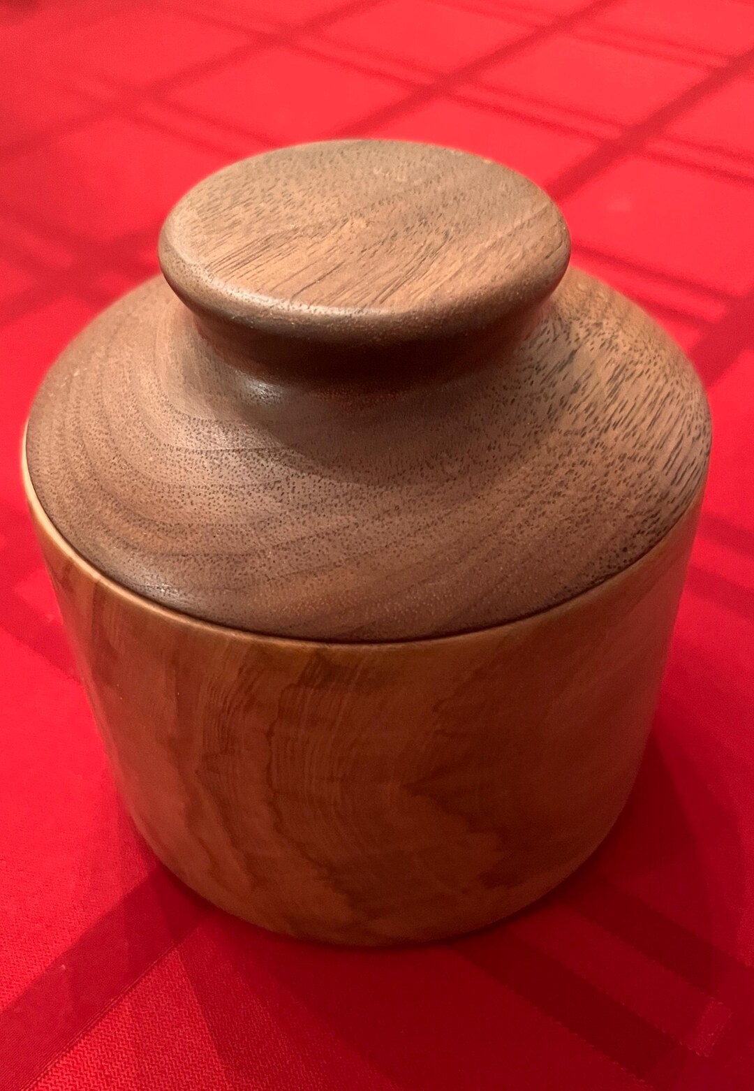 Small Lidded Bowl Made With Cherry and Black Walnut - 4 Inch Diameter ...
