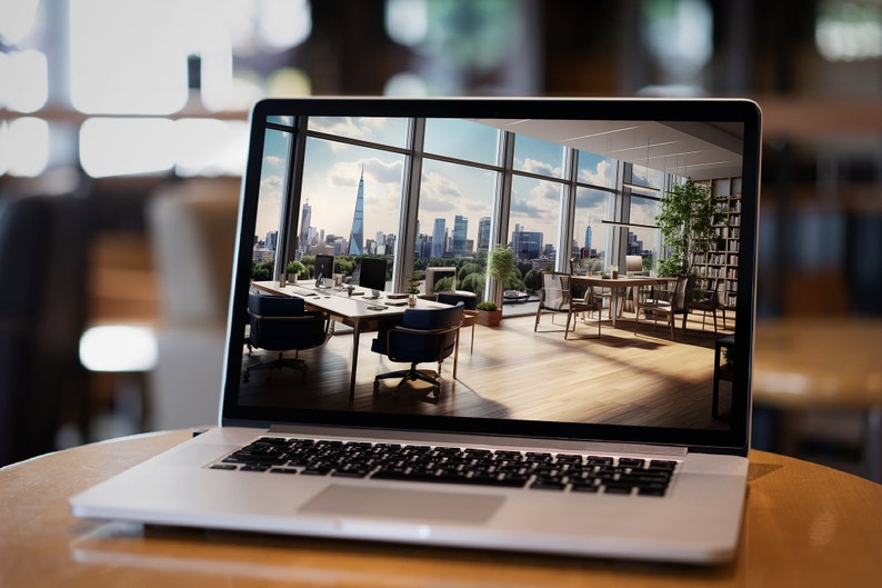 Home Office Virtual Background Zoom & Teams Designer Office Instant PNG ...