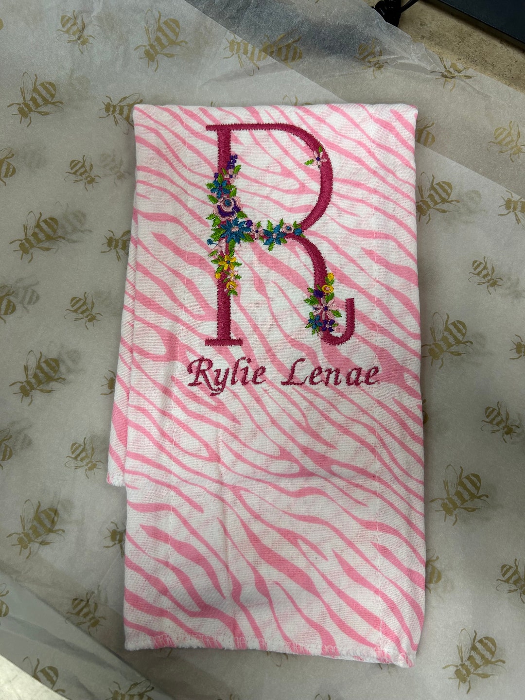 Monogram Burp Cloth - Etsy