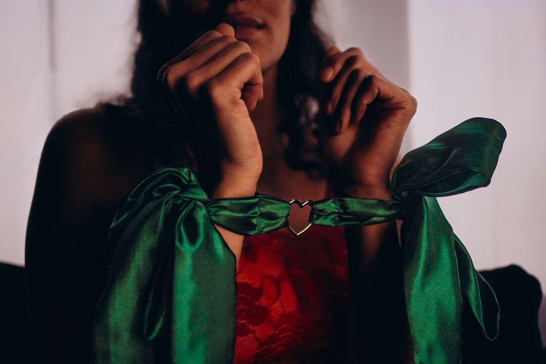 Forest Green Silk Handcuff - Etsy