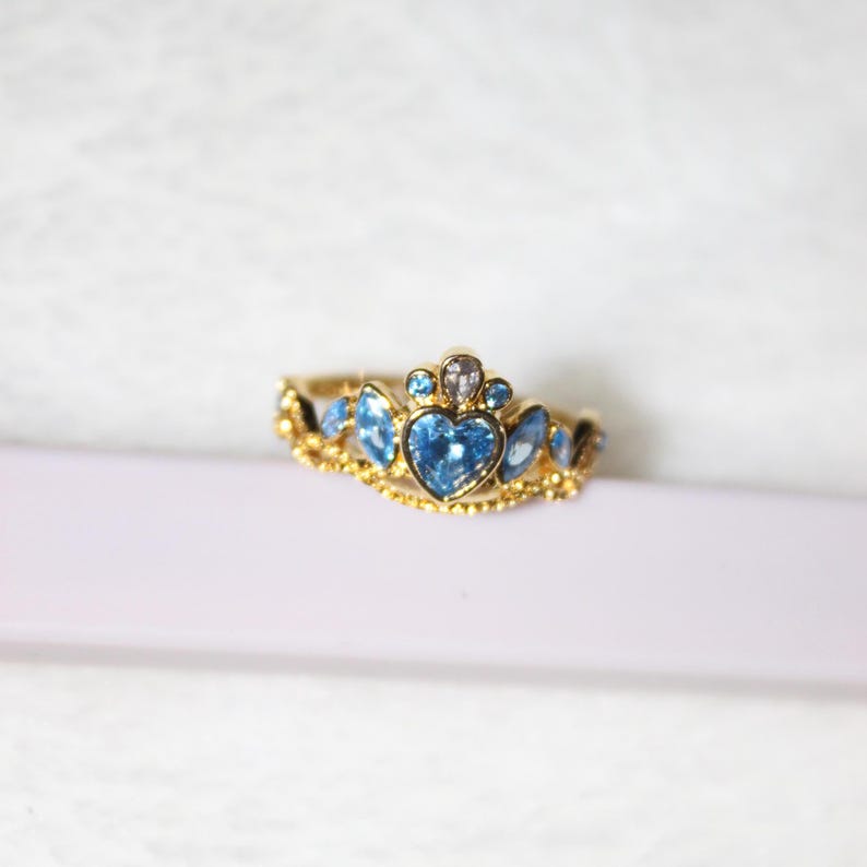 Princess Crown Ring, Pink Heart Crown Ring, Fairy Tale Jewelry, Best ...