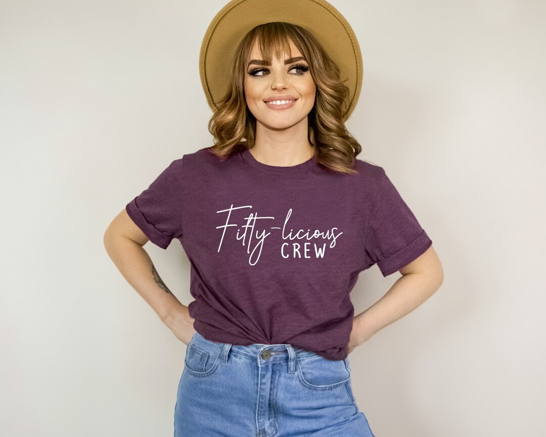 Fiftilicious Crew T-shirt: Funny 50th Birthday Party Shirt - Etsy