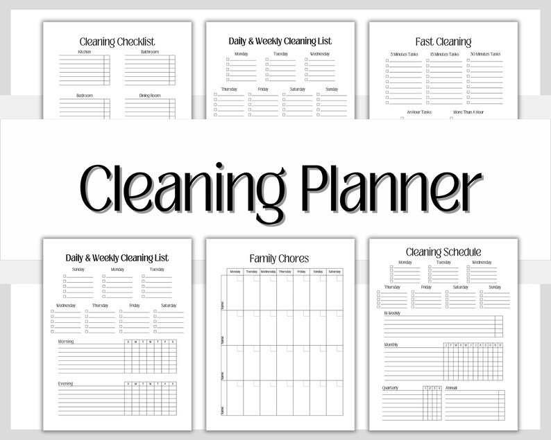 Printable Cleaning Planner PDF, Monthly Weekly and Daily Cleaning ...