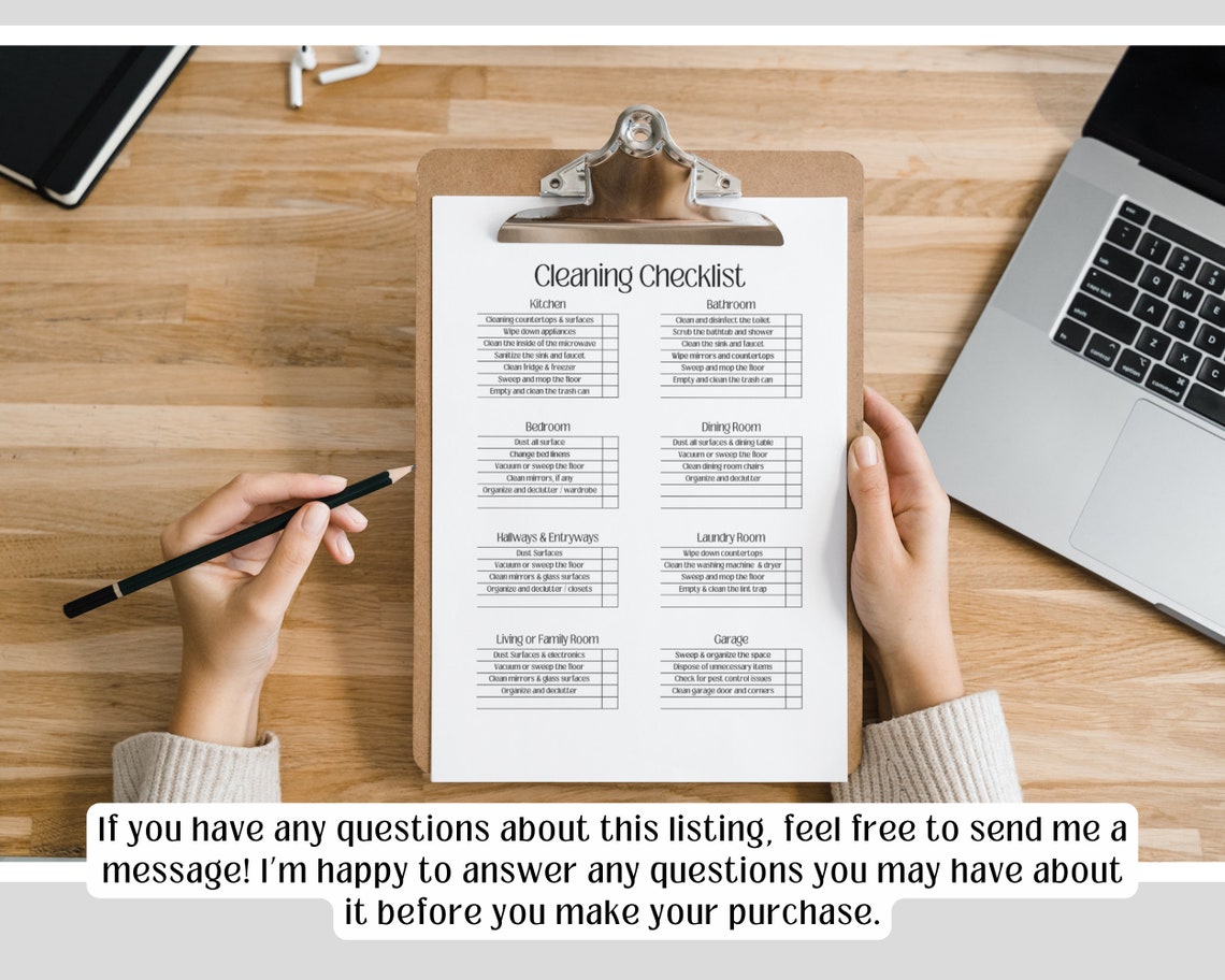 Printable Cleaning Planner PDF, Monthly Weekly and Daily Cleaning ...