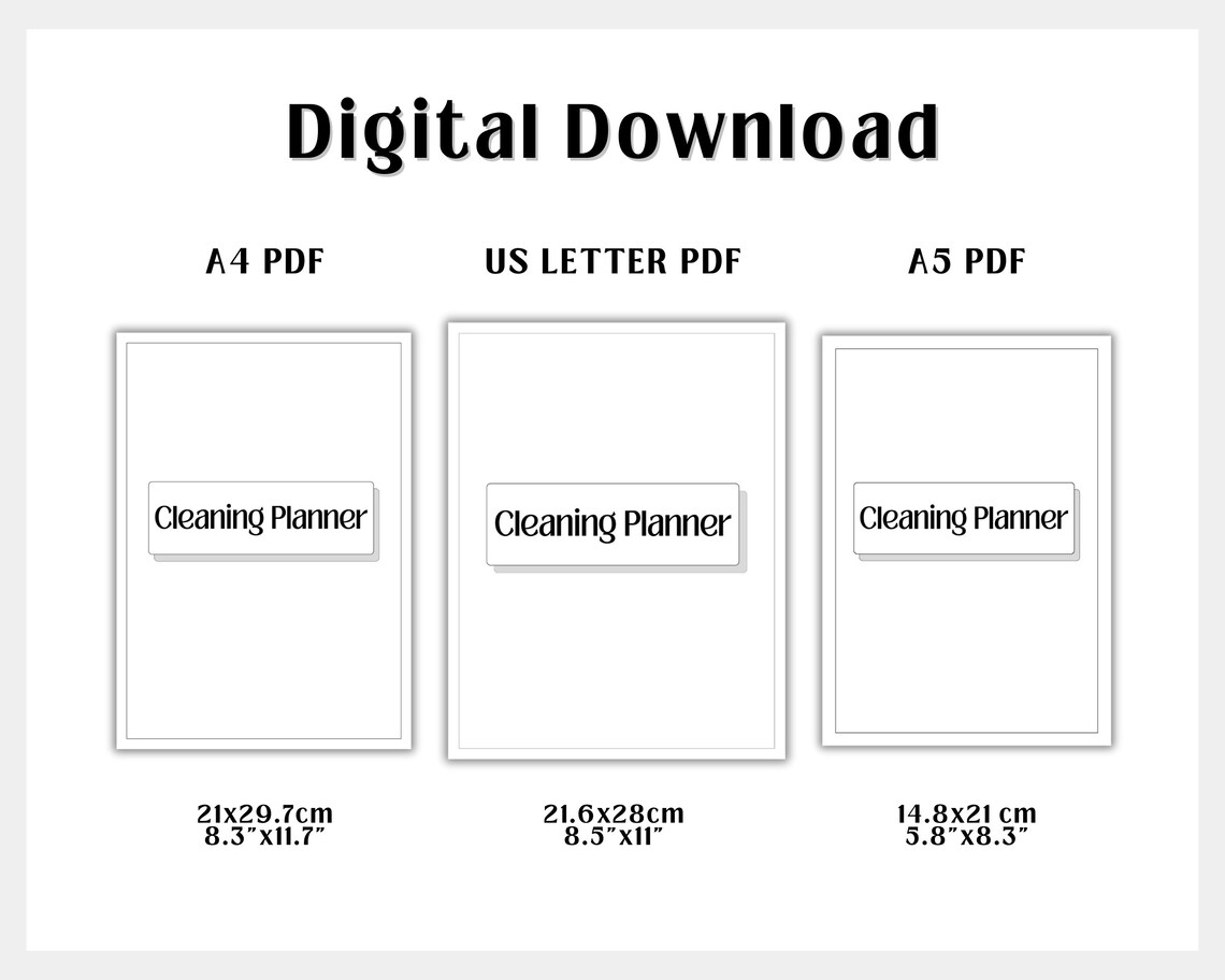 Printable Cleaning Planner PDF, Monthly Weekly and Daily Cleaning ...