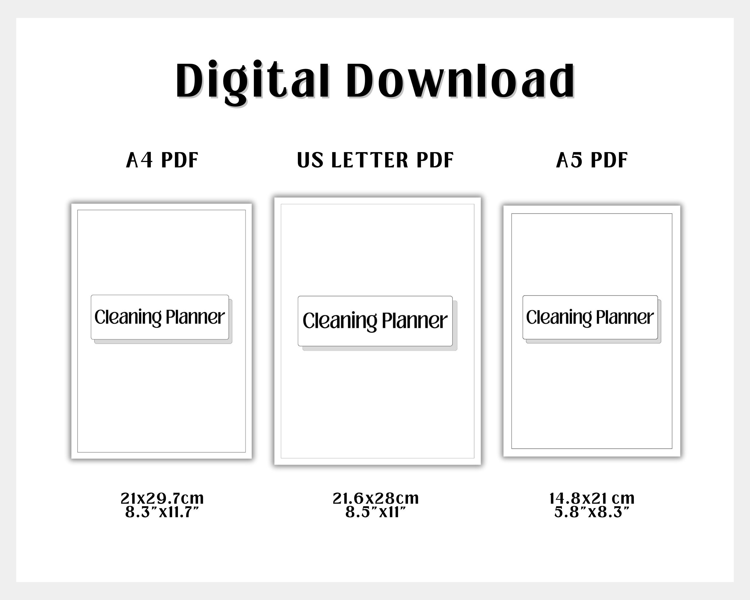 Printable Cleaning Planner PDF, Monthly Weekly and Daily Cleaning ...