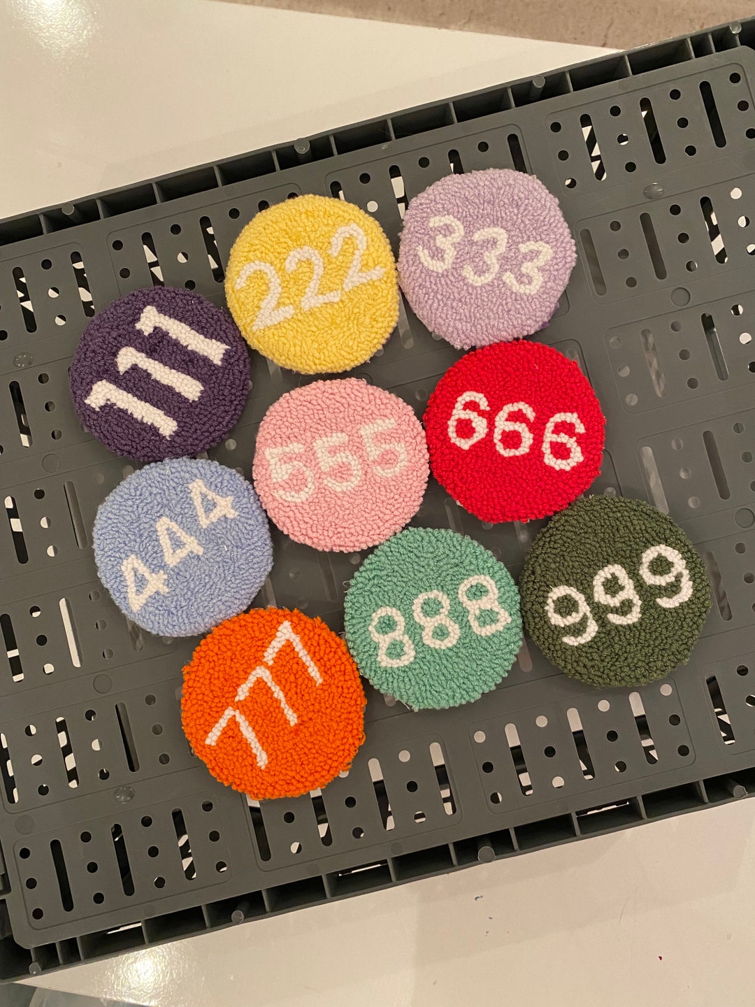 Angel Numbers Themed Car Coasters, Lucky Car Accessories, Punch Needle ...